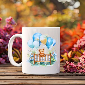 Bear Clipart, Watercolor Teddy Bear Clipart With Balloons, Baby ...