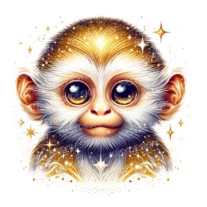 15 Monkey Clipart, Sparkling Colorful Monkey Clipart, Cute Monkey ...