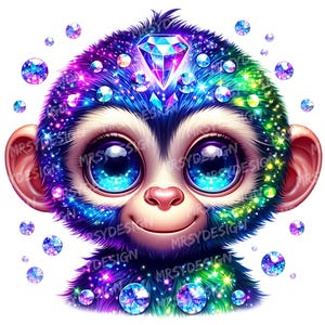 15 Monkey Clipart, Sparkling Colorful Monkey Clipart, Cute Monkey ...