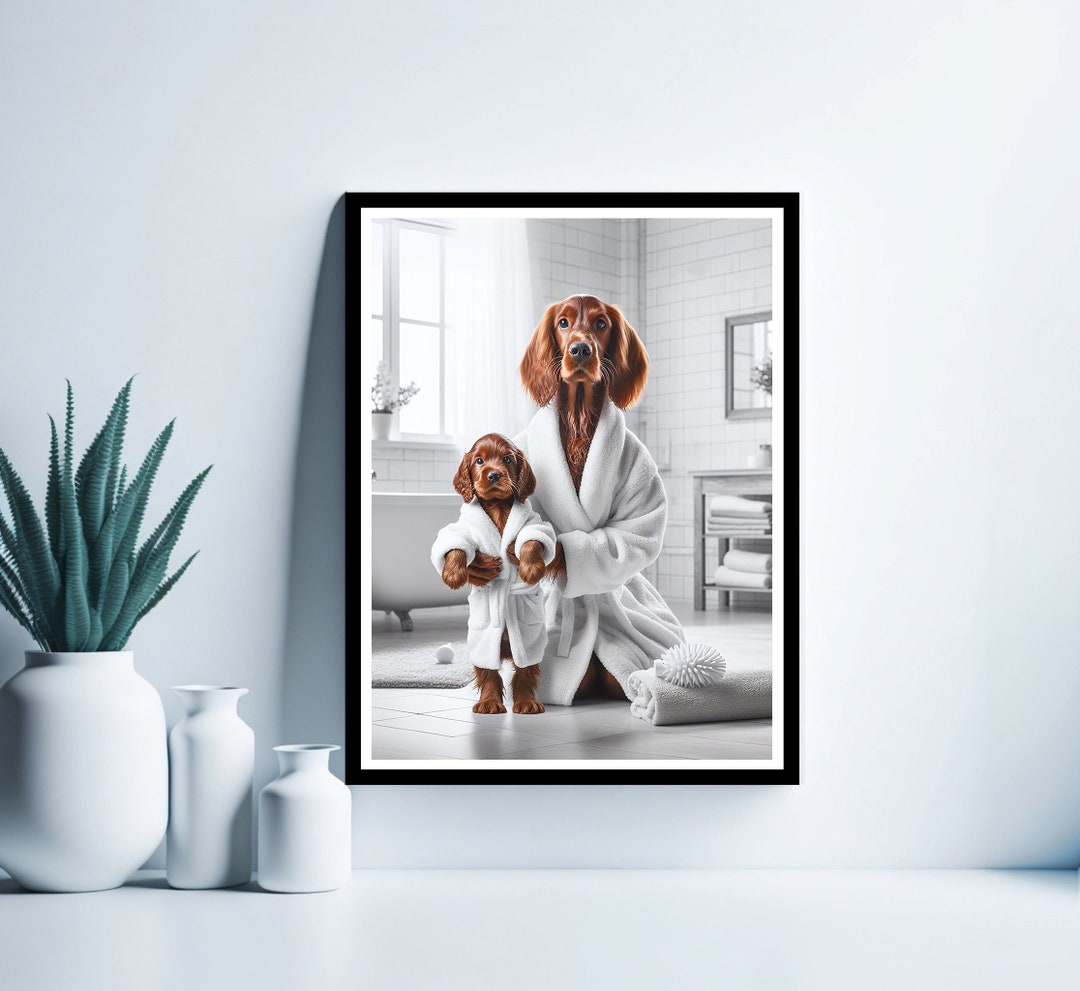 Irish Setter Bathroom Wall Art, Bathroom Wall Decor, Bathroom Kids Art ...