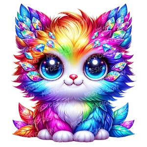 15 Cat Clipart, Sparkling Colorful Cat Clipart, Cute Cat Clipart Bundle ...