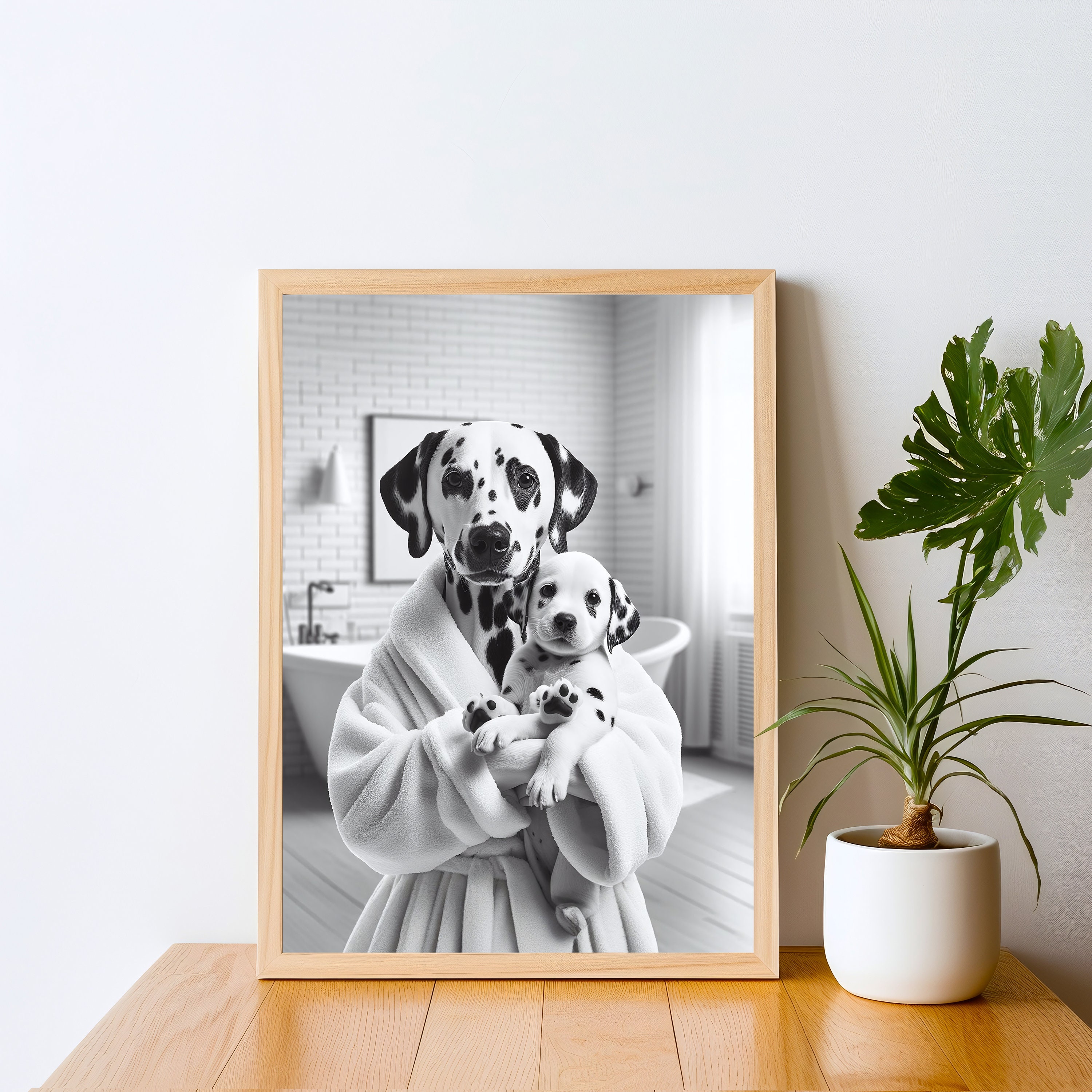 Dalmatian Bathroom Wall Art, Bathroom Wall Decor, Bathroom Kids Art ...