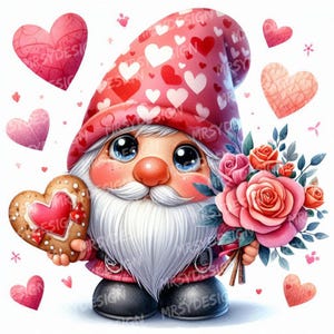 25 Watercolor Gnome Christmas Clipart Bundle PNG, Holiday Gnome Art ...