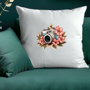 Vintage Camera Watercolor Clipart, Boho Camera PNG, Floral Vintage ...