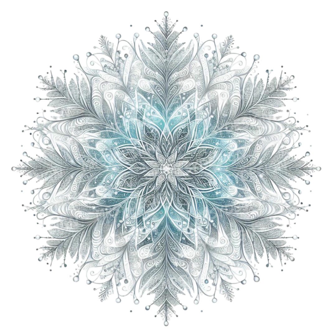Snowflakes Clipart Bundle, Intricate Delicate Snowflake Designs, Winter ...