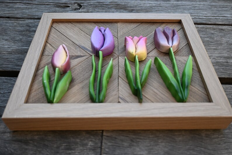 Hand Carved Tulips Wall Art - Etsy