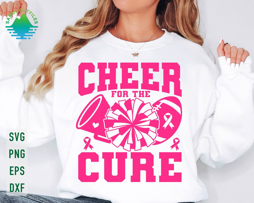 Cheer for the Cure Svg, Breast Cancer Svg, Football Breast Cancer Svg ...