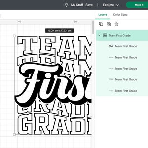 Team First Grade Svg, 1st Grade Svg, First Day of School Svg, 1st Grade ...