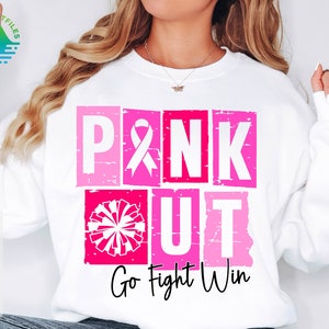 Pink Out Cheer Svg, Breast Cancer Cheer Svg, Pink Out Svg, Breast ...