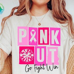 Pink Out Cheer Svg, Breast Cancer Cheer Svg, Pink Out Svg, Breast ...