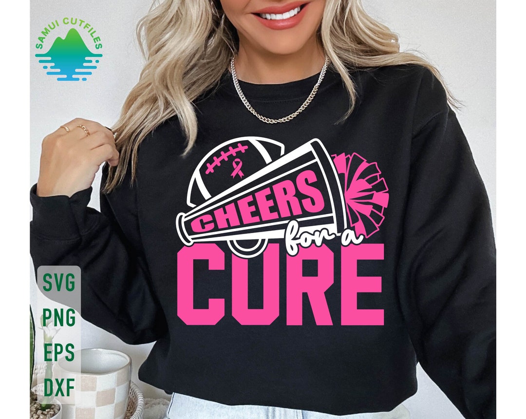 Cheer for a Cure Svg, Breast Cancer Svg, Football Breast Cancer Svg ...