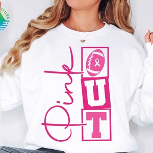 Pink Out Football Svg, Fight Cancer Pink Ribbon Svg, Pink Out Svg ...