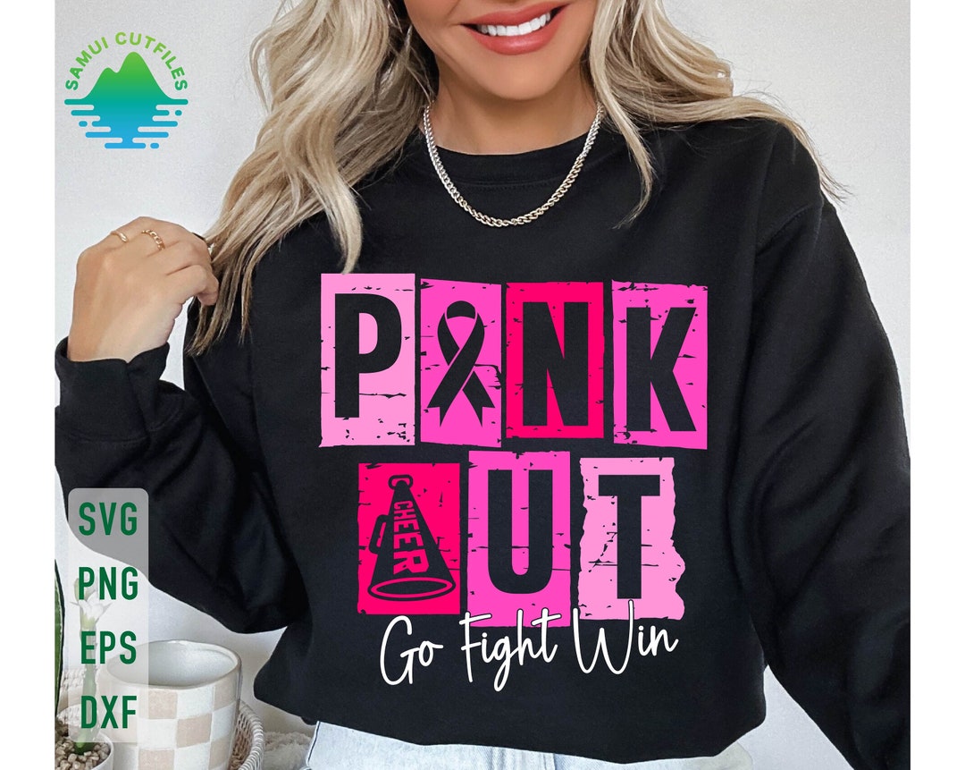 Pink Out Cheer Svg, Breast Cancer Cheer Svg, Pink Out Svg, Breast ...