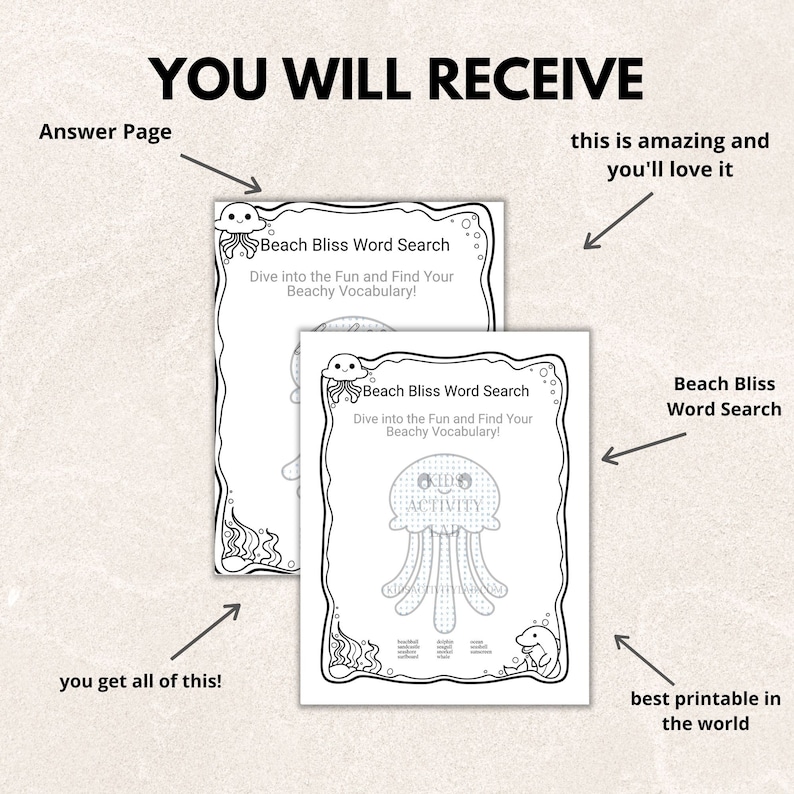 Beach Word Search Puzzle Printable, Summer Activities for Kids ...