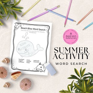 Beach Word Search Puzzle Printable, Summer Activities for Kids ...