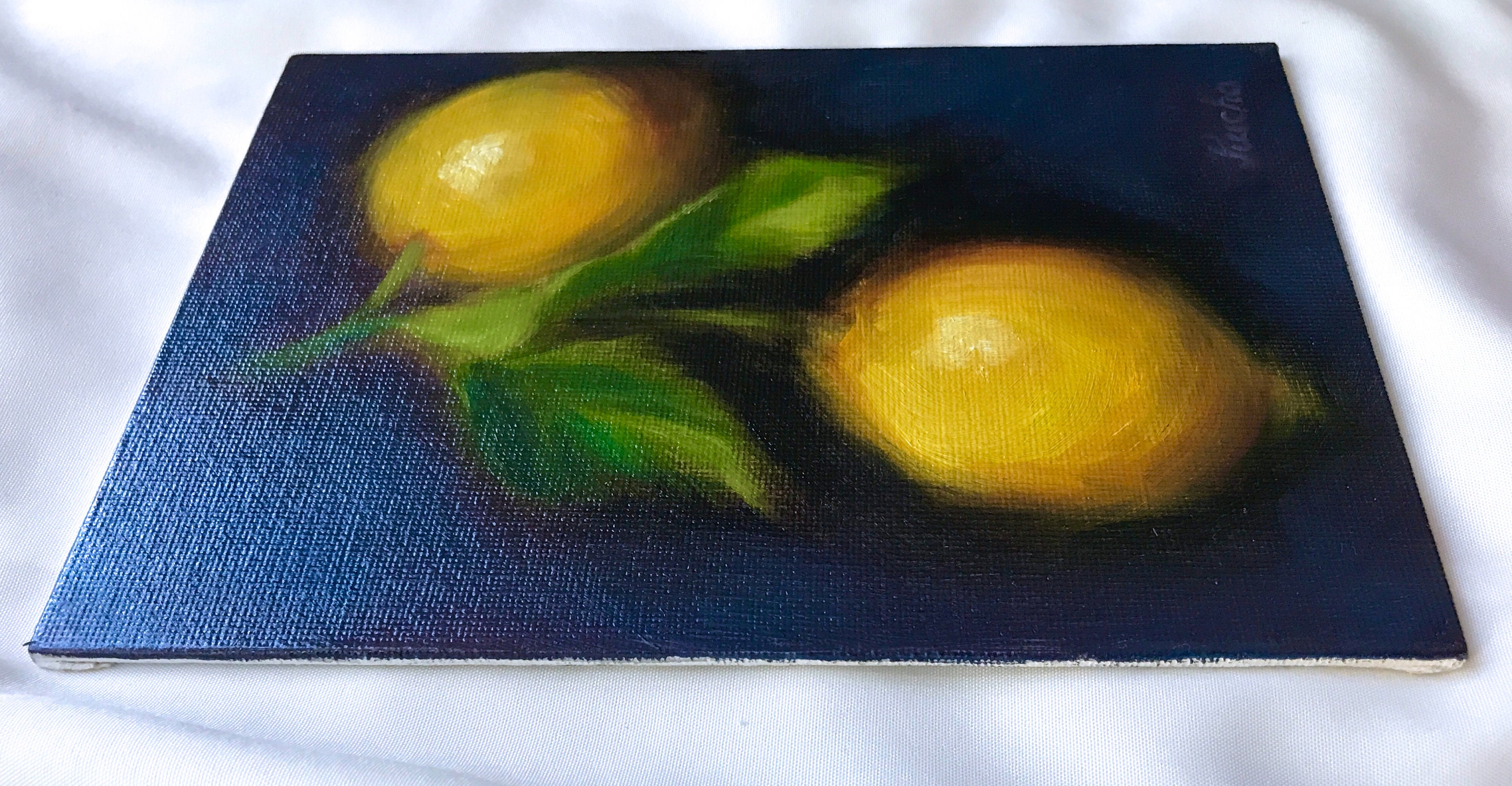 Original Oil Painting of Lemons, Lemons Decor, Lemon Painting, Food ...