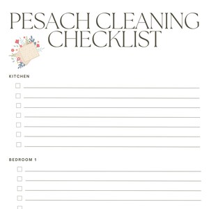Pesach Cleaning Checklist Passover Cleaning Checklist Printable - Etsy