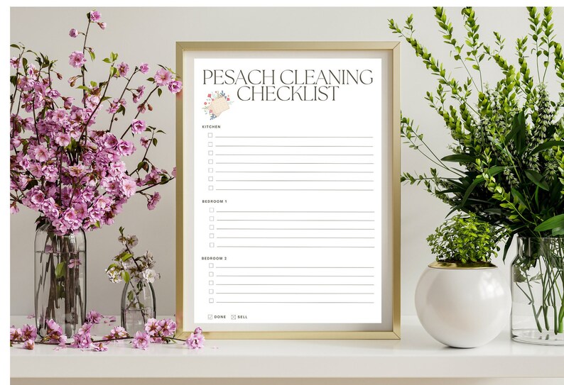 Pesach Cleaning Checklist Passover Cleaning Checklist Printable - Etsy