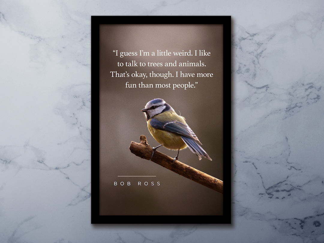 Bob Ross - Trees and Animals - Quote Poster Art Print in Various Sizes ...