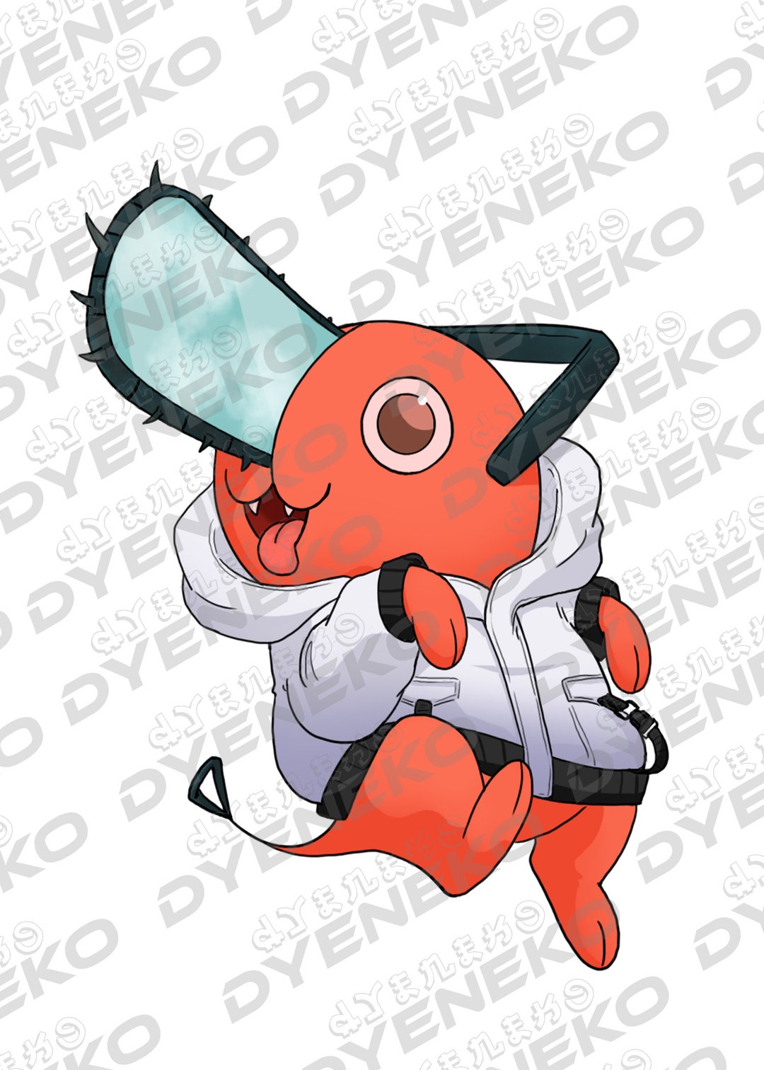 Anime Chainsaw Dog in Streetwear Sticker - Etsy