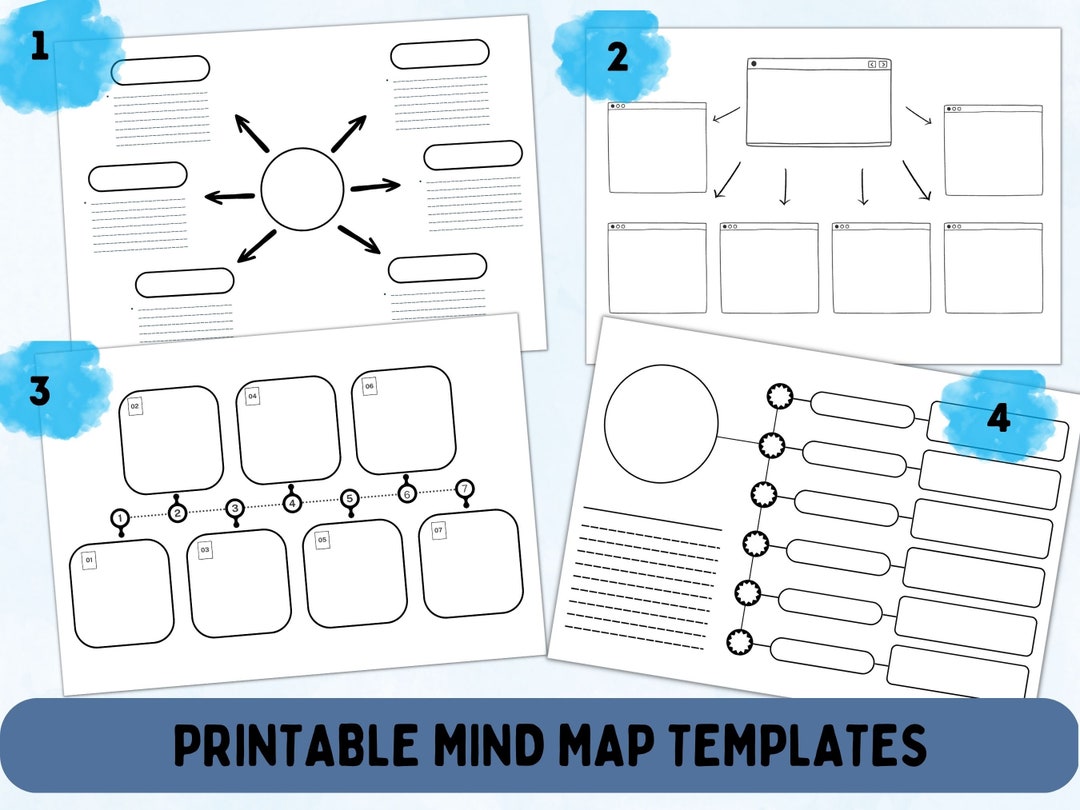 Mind Map Templates Bundle Printable and Editable PDF Idea - Etsy UK