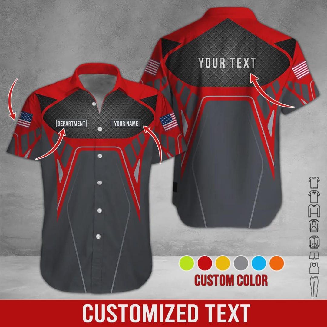 Custom Us Flag Work Shirt, Personalized Button Down Shirt With Name ...
