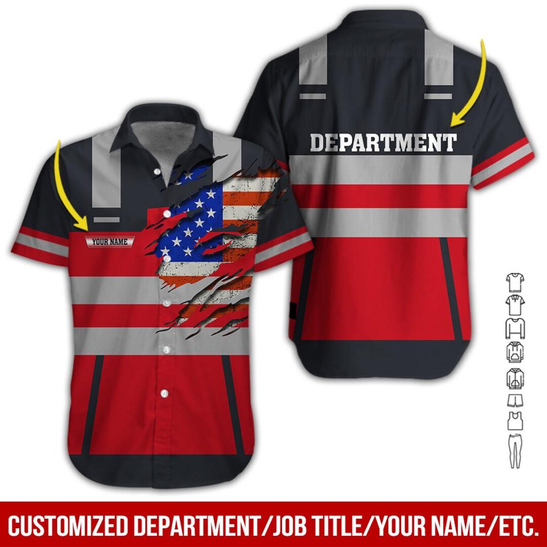 Custom Workwear Hawaiian Shirt - Personalized Shirt With Name & Text ...