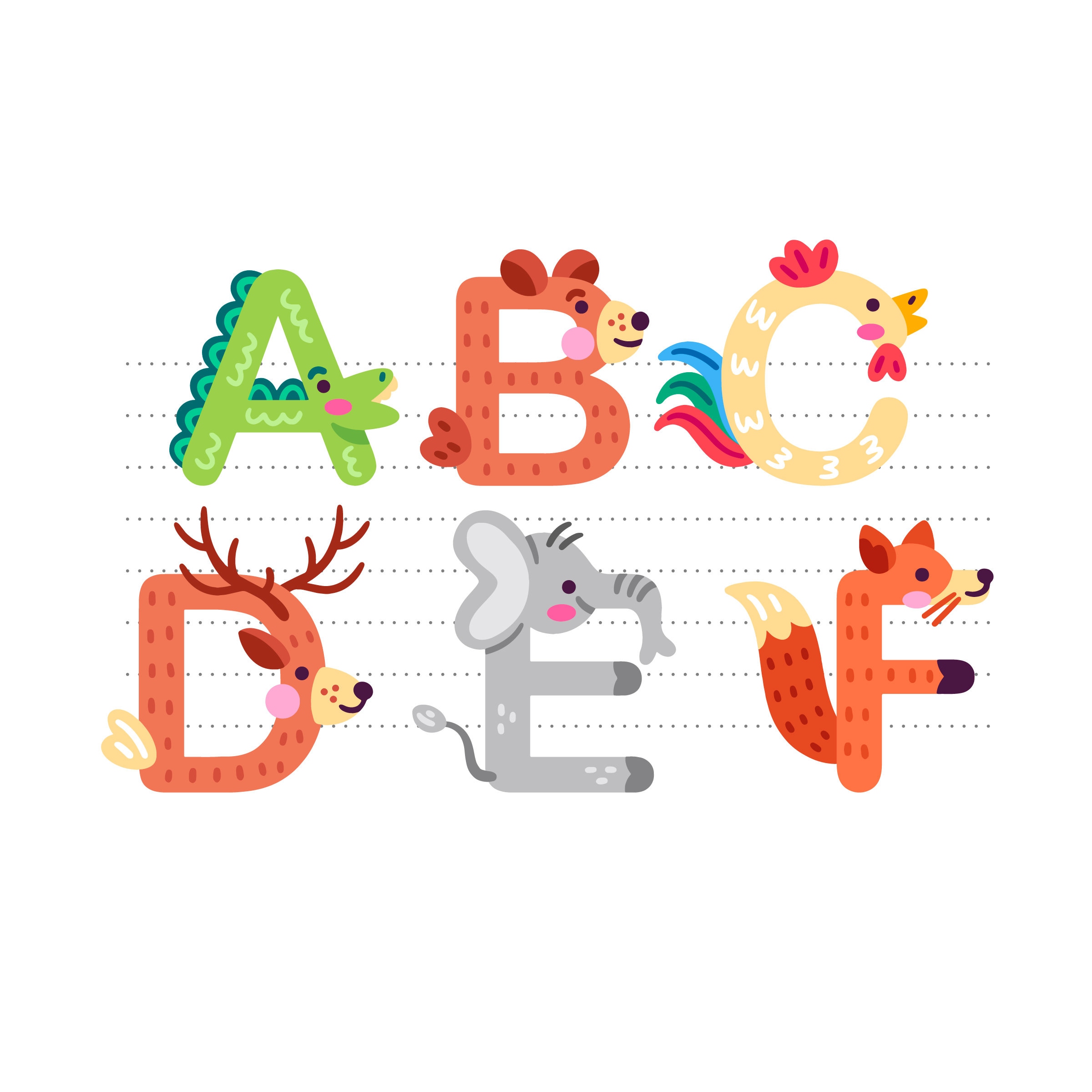 Animal Alphabet SVG, Split Animal Alphabet SVG, Split Animal Letter SVG ...