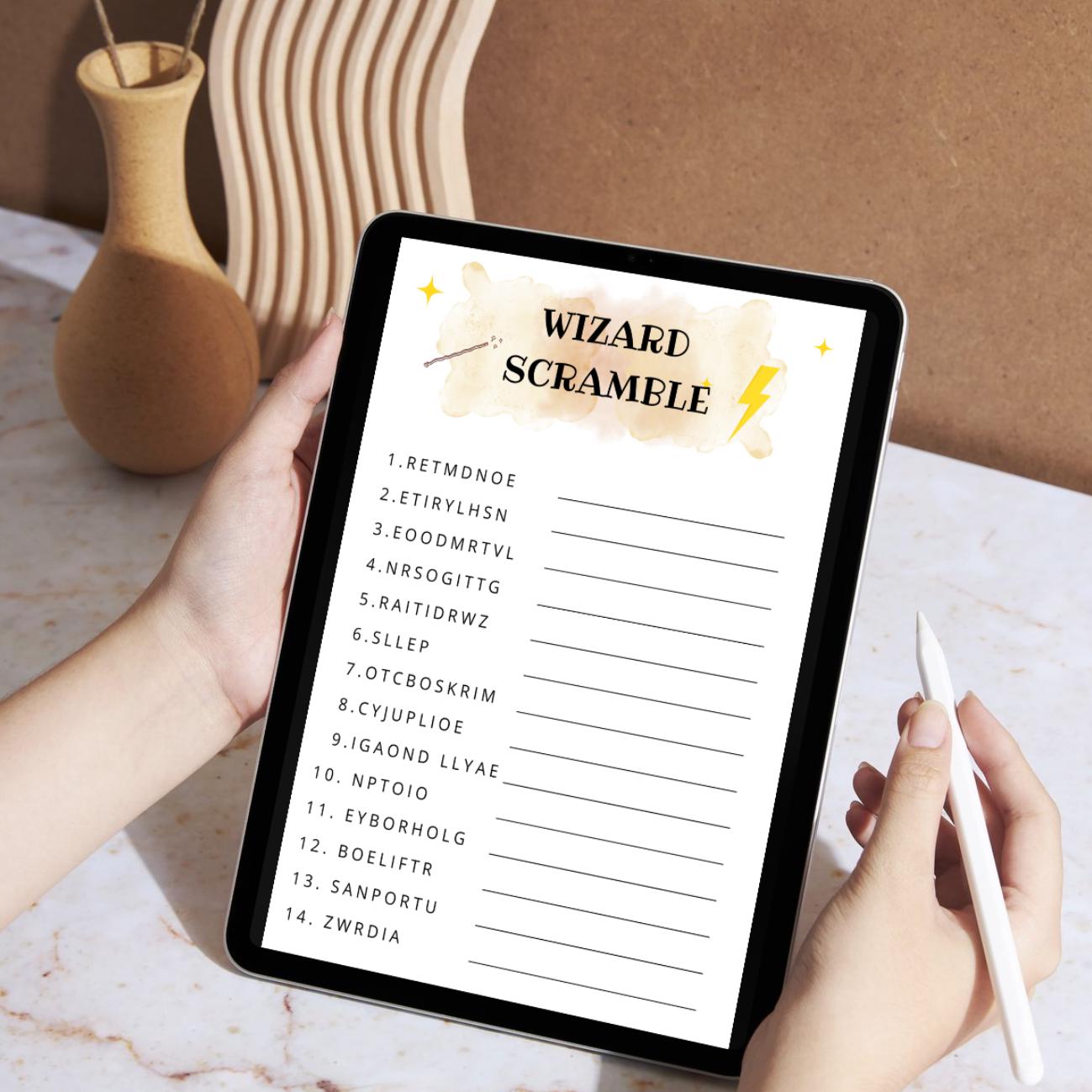 Wizard Word Scramble, Harry Potter Game Party, Birthday Party With ...