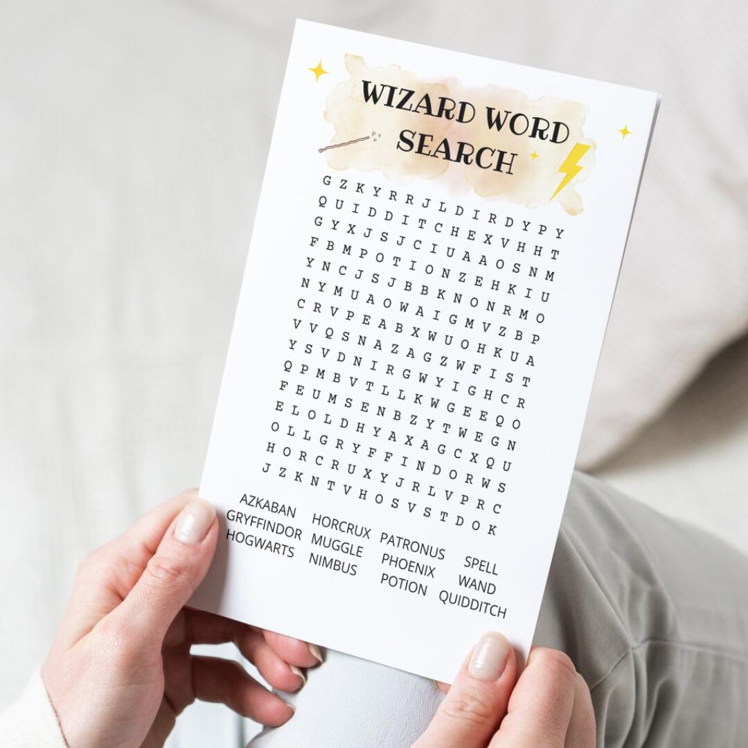 Wizard Word Search, Harry Potter Game Party, Birthday Party With ...
