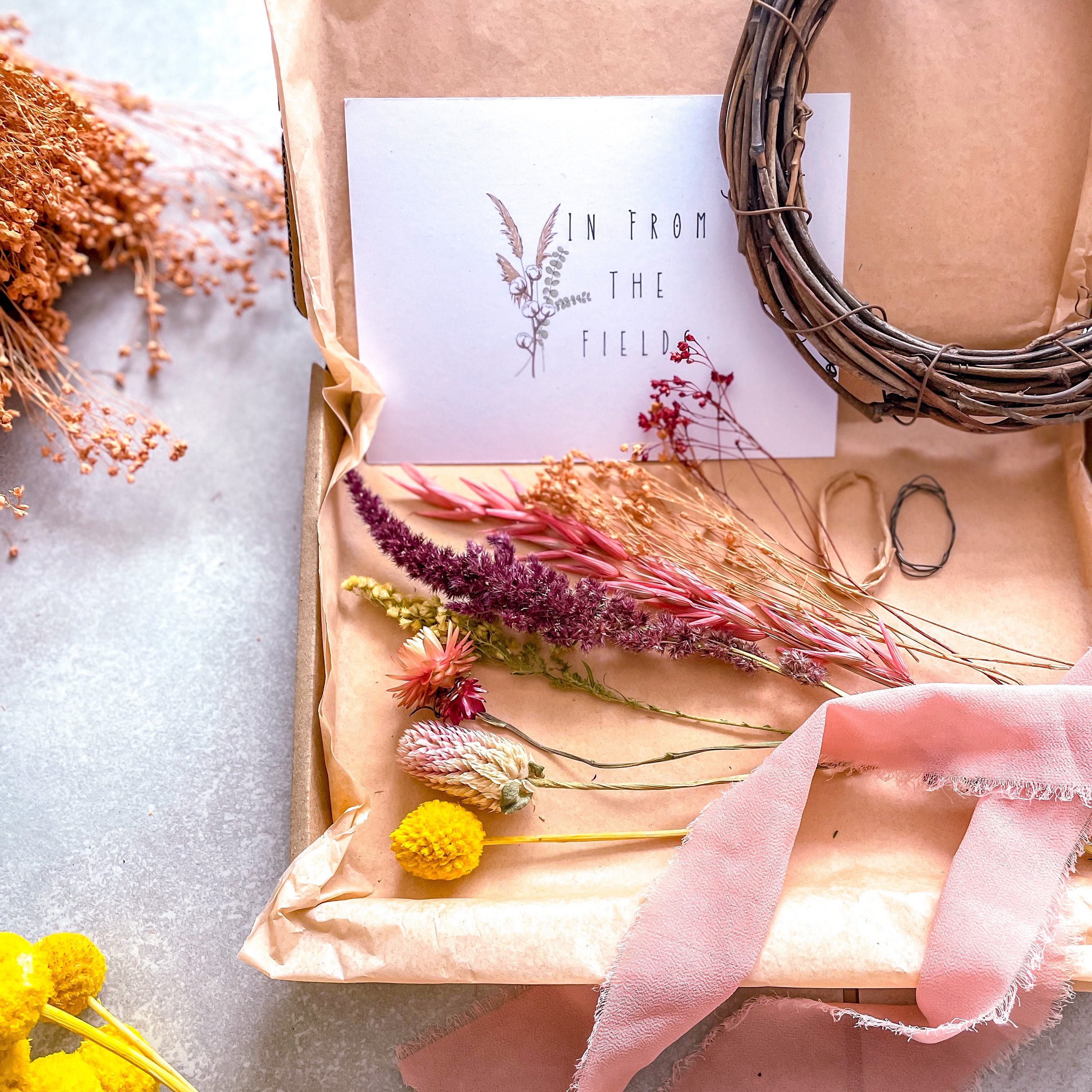Letterbox Wreath Kit - Build Your Own DIY Dried Flower Wreath. Perfect ...