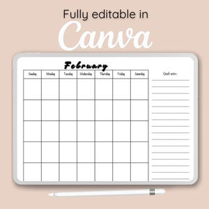12 Month Undated Calendar Template Blank Printable Calendar Editable ...