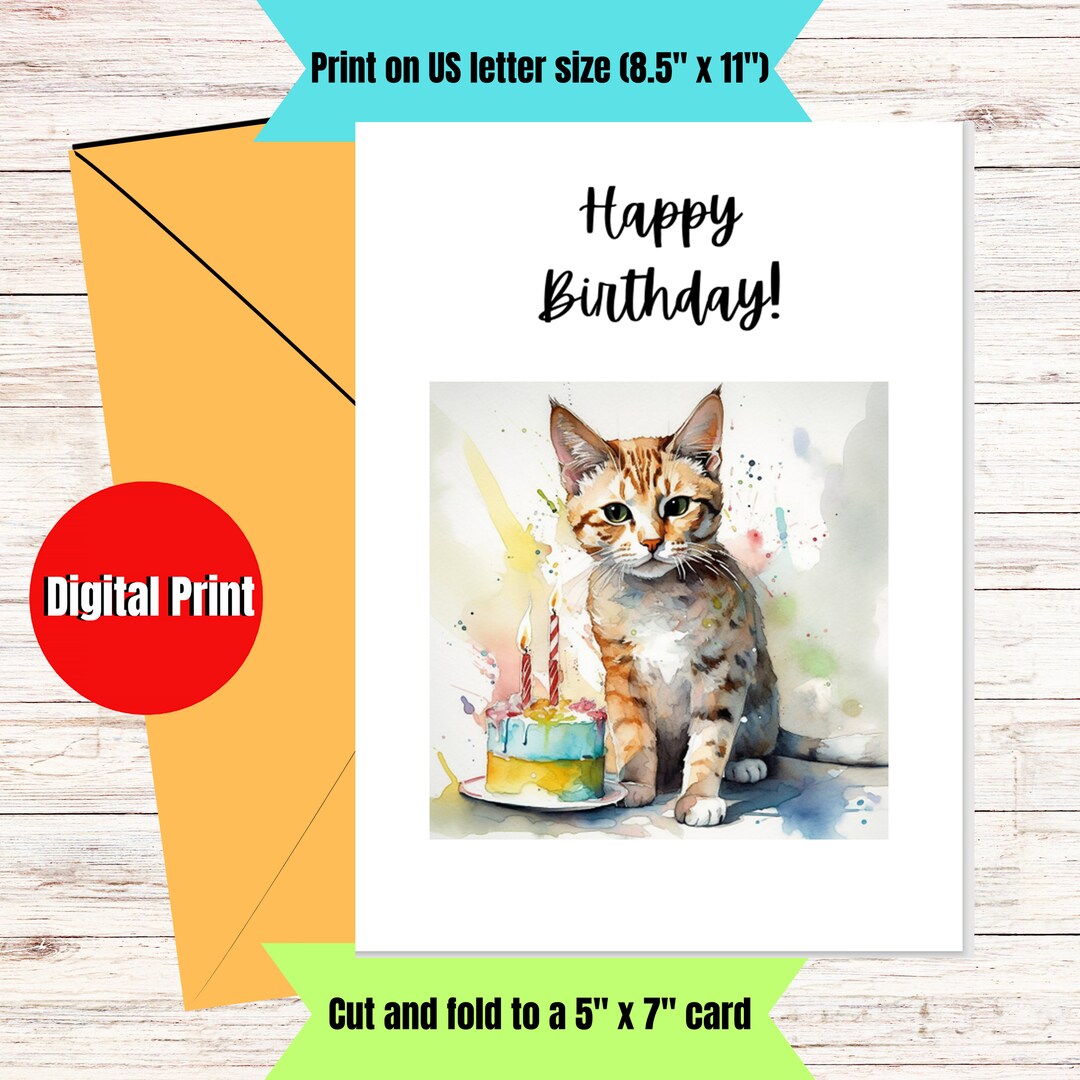 Printable Birthday Card Digital Download Only - Etsy