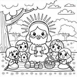 Jesus Easter Theme Coloring Page for Kids and Teenagers – Religious ...