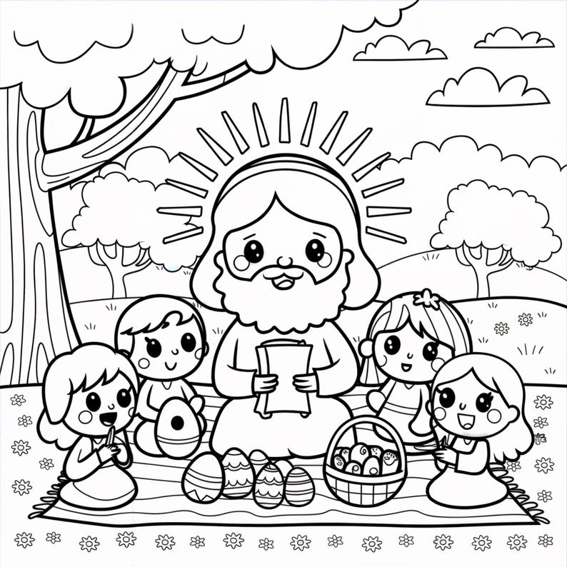 Jesus Easter Theme Coloring Page for Kids and Teenagers – Religious ...