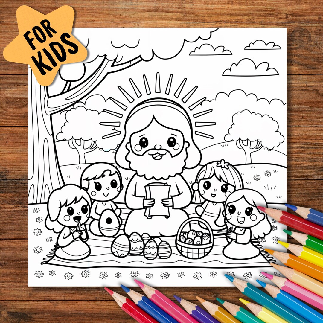 Jesus Easter Theme Coloring Page for Kids and Teenagers – Religious ...
