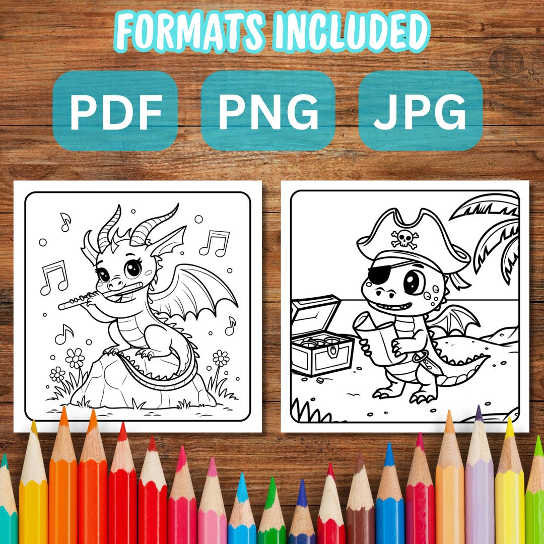 25 Cute Baby Dragons. Coloring Pages for Toddlers, Kids and Teenagers ...