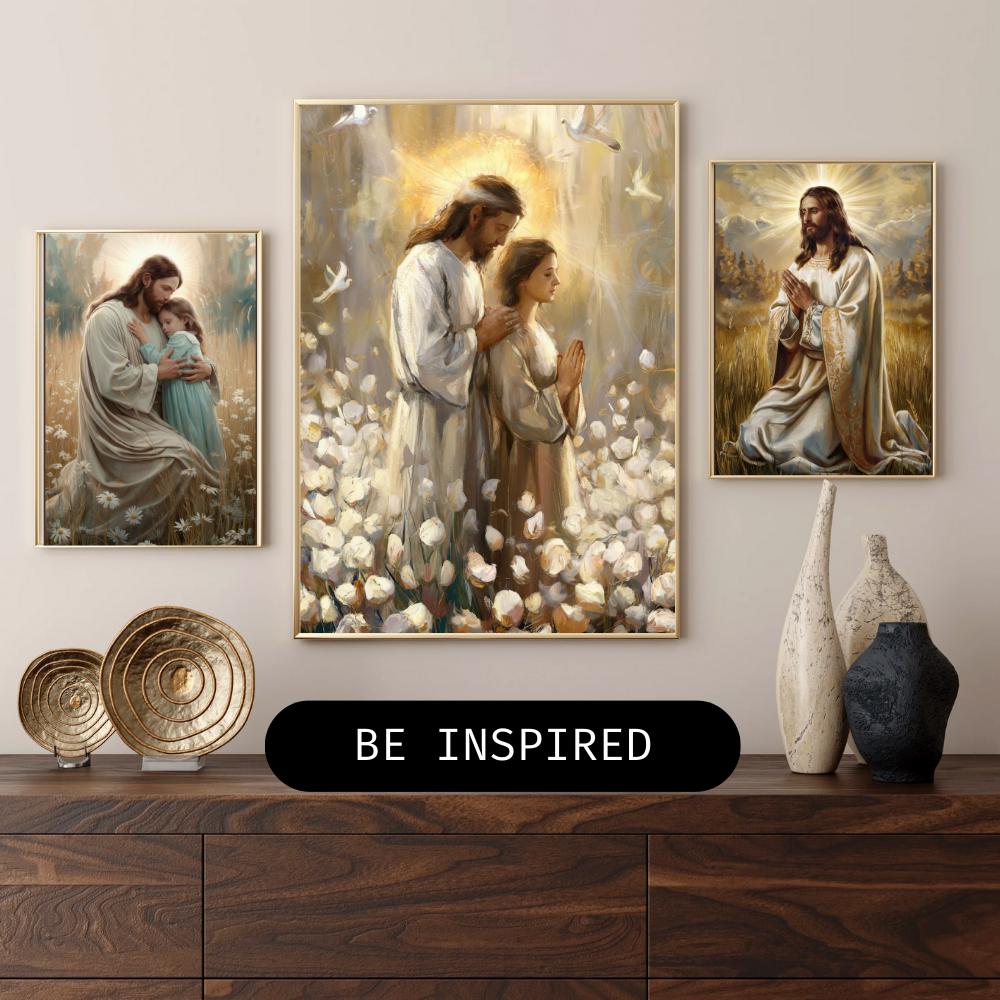 Jesus Blessing Girl, Christian Art Print, Jesus Prayer, LDS Painting ...