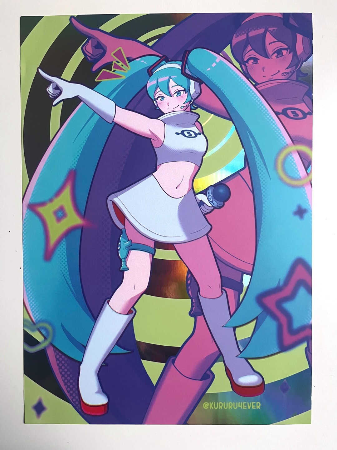 Space Channel 5 Miku A3 Poster With Holographic Rainbow Foil - Etsy