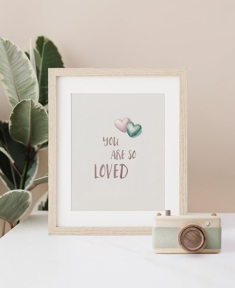 You Are so Loved Cute Printable Sign for Nursery, Adorable AI Artwork ...