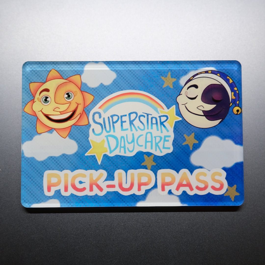 Five Nights at Freddys Superstar Daycare Pick-up Pass, FNAF Badge ...