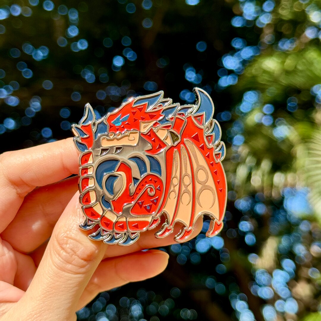 Monster Hunter Rathalos Metal Pin, Video Game Pin, Gamer Gift, Birthday ...
