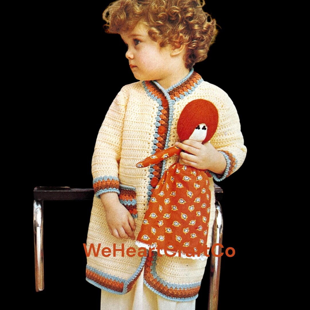 Child’s Overcoat Robe Crochet Pattern PDF Download, Child’s Crochet ...