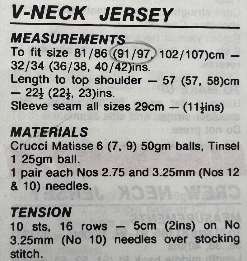 V-neck Knitting Pattern Vintage PDF Download, Vintage Pattern, Retro ...