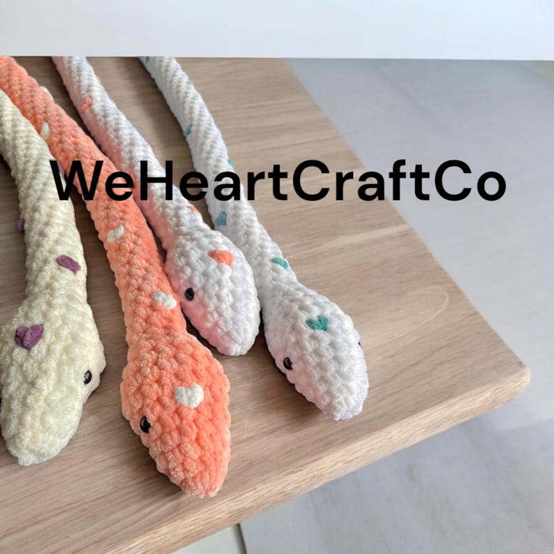 Love Heart Snake Plush Amigurumi Crochet Pattern PDF Download Tutorial ...