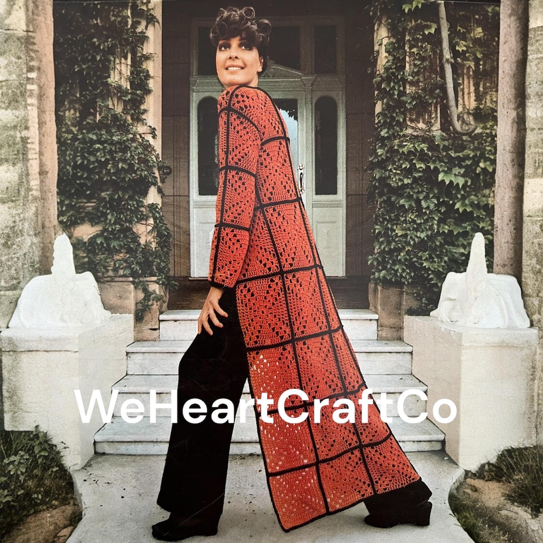 Granny Square Duster Coat Crochet Pattern PDF Download, Crochet Pattern ...