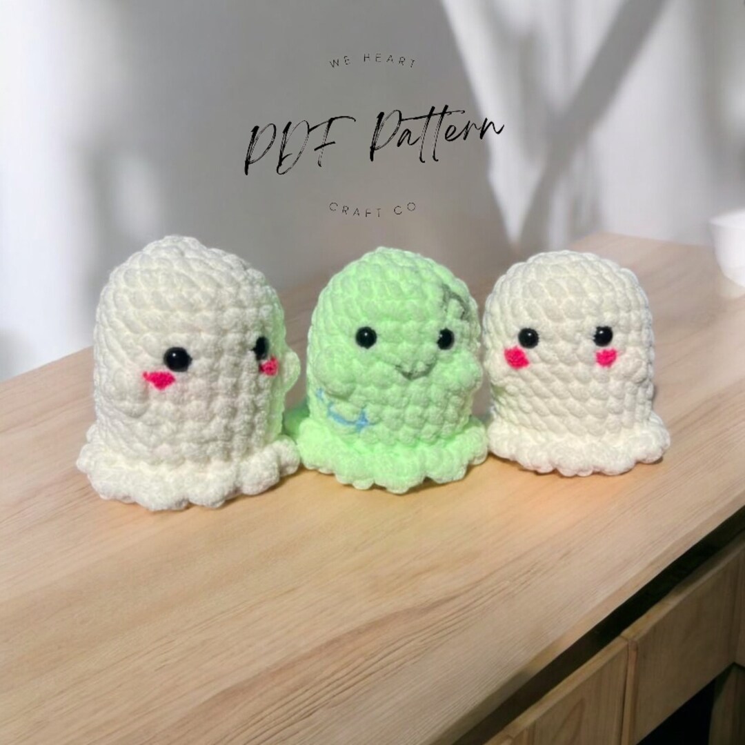 NO-SEW Crochet Mini Ghost Amigurumi Pattern PDF Download, Crochet Ghost ...