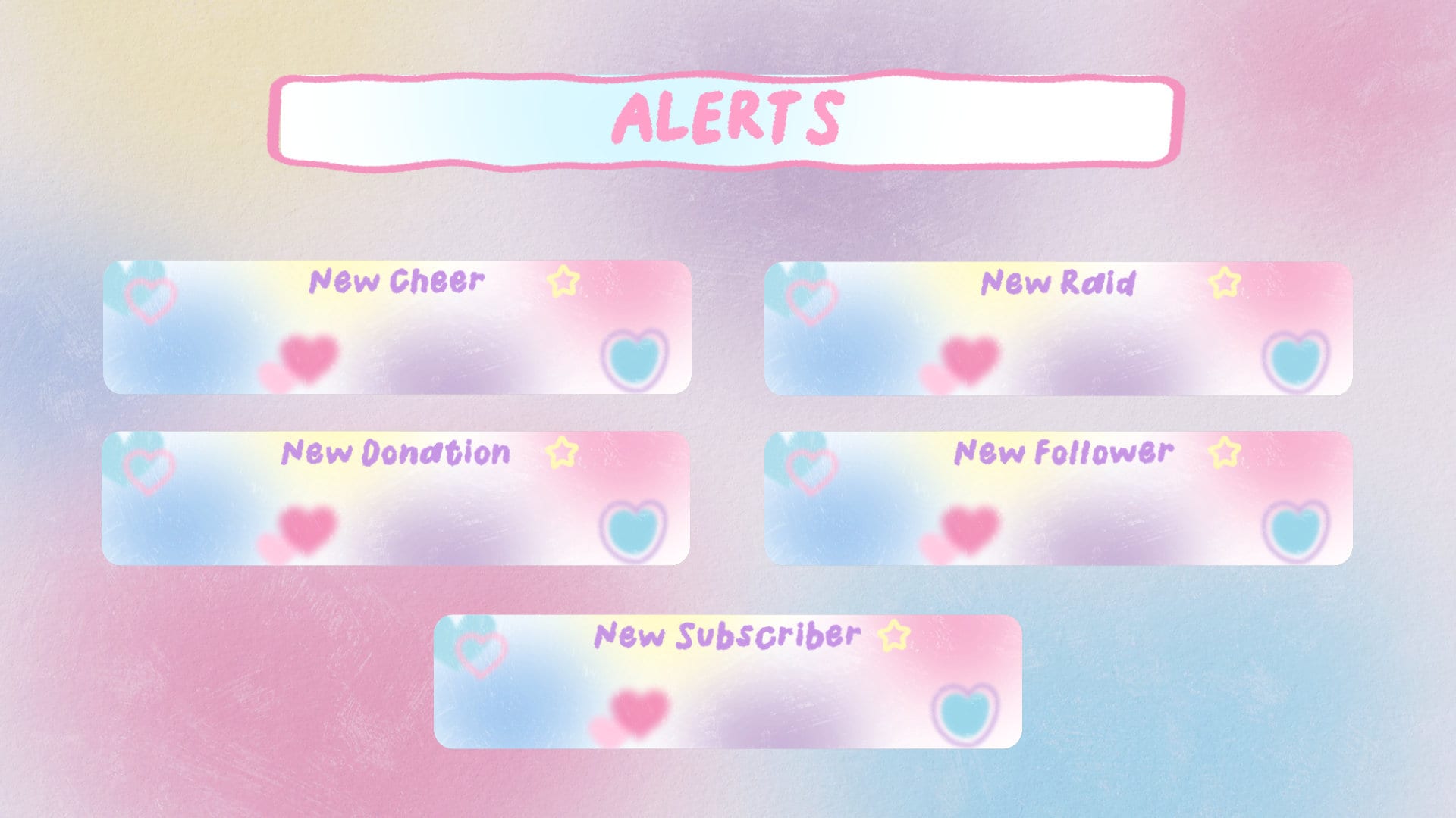 Animated Cute Love Burst Stream Overlay Twitch Package Vtuber Friendly ...