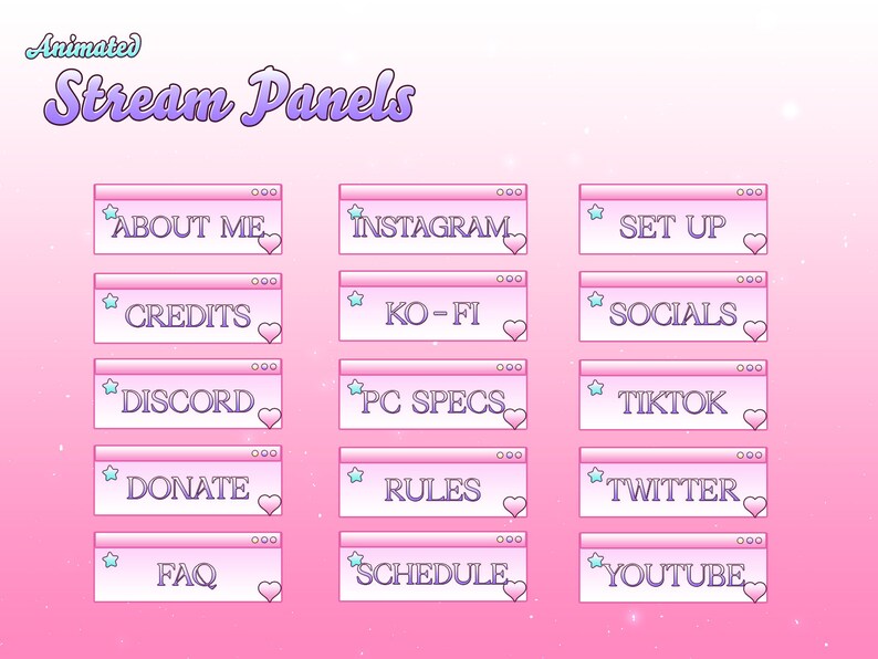 Y2K Pink Stream Overlay Package – Twitch & Youtube | Vtuber - Cozy Pink ...