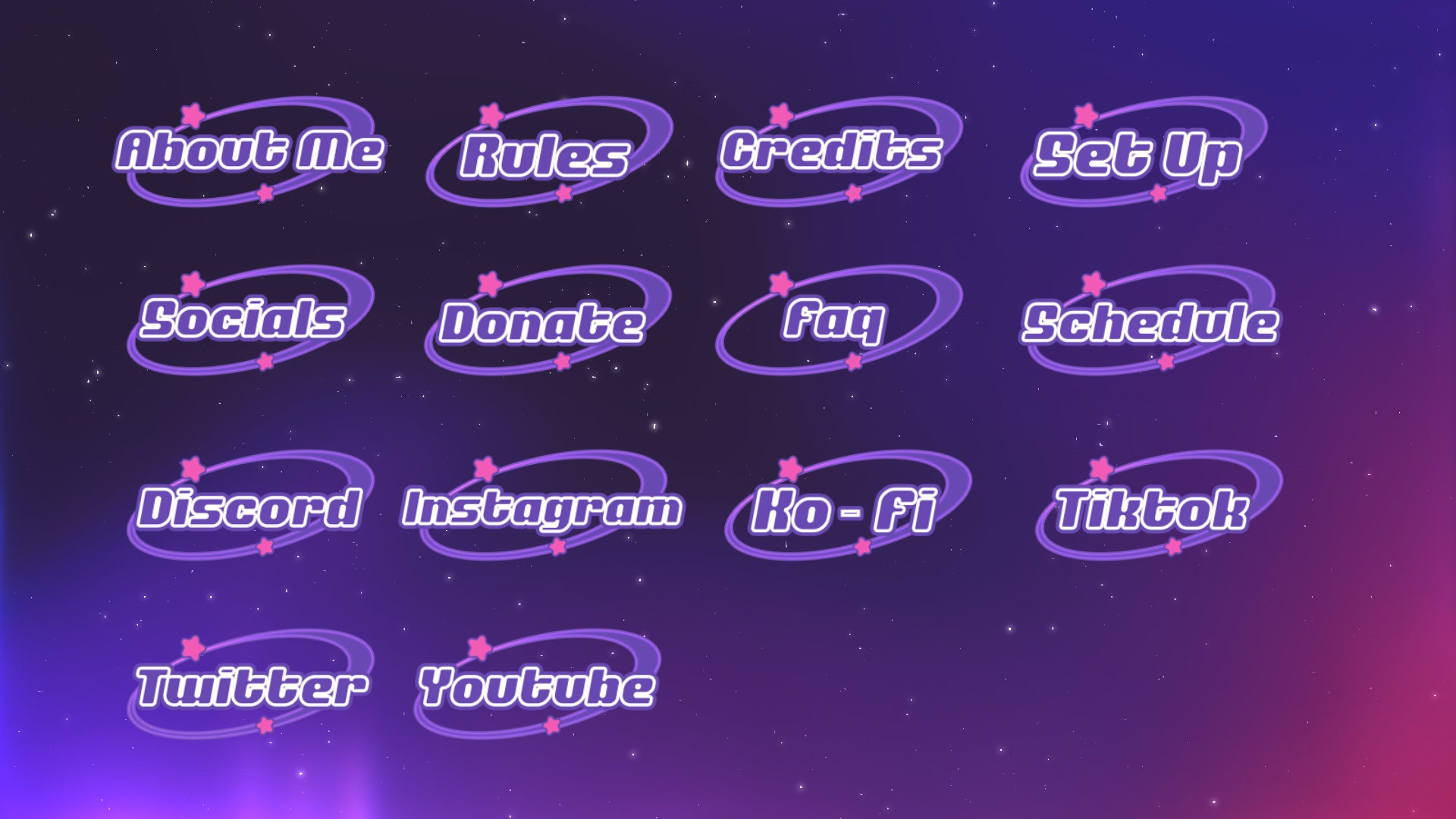 Y2K Animated Dark Purple Stream Overlay Pack | Vtuber Friendly | Stream ...